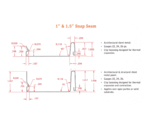 1" & 1.5" Snap Seam Profile - Architechtural Construction Service